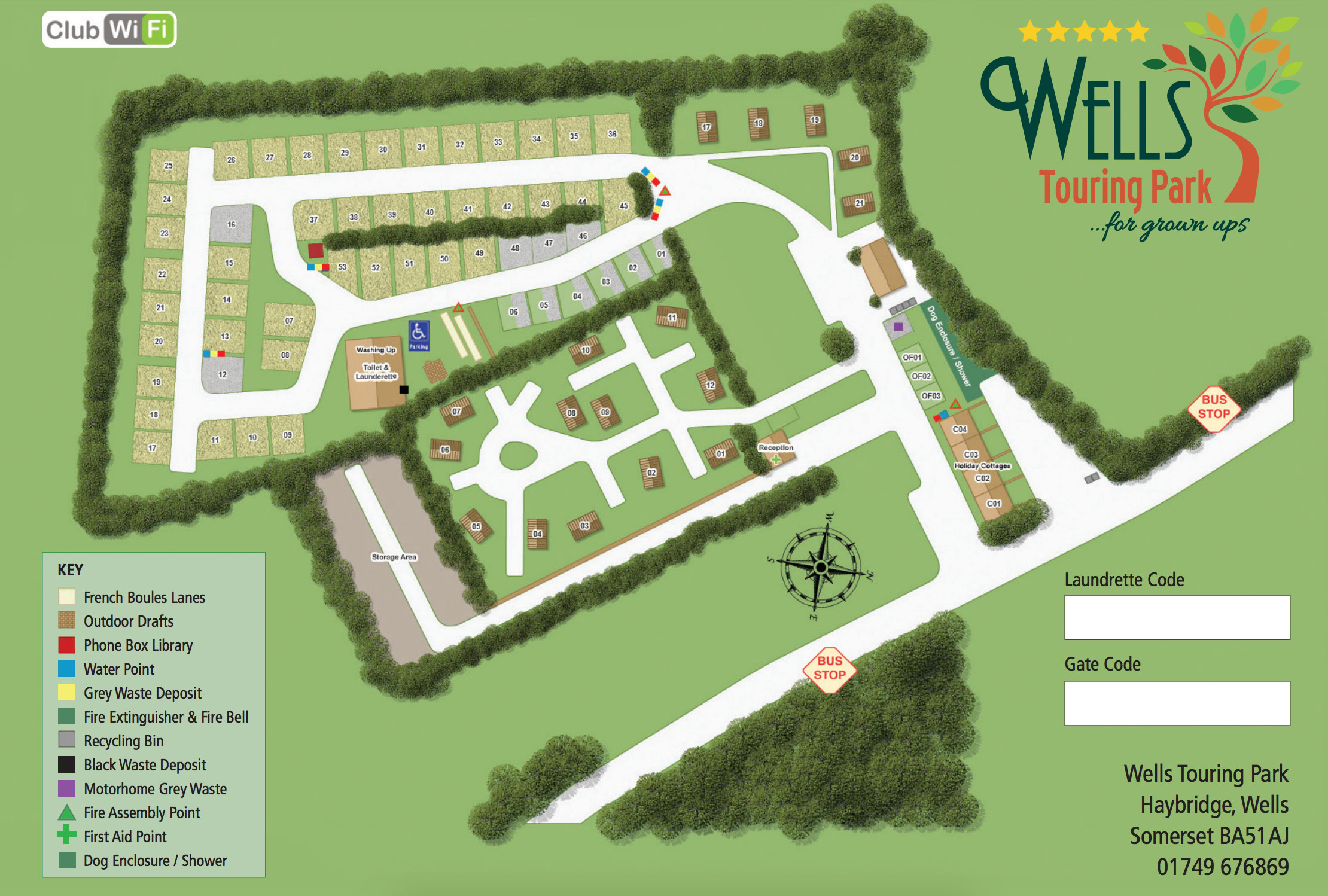 Map of our Site - Wells Touring Park